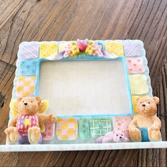new york | Accents | Baby Teddy Bear Patchwork Picture Frame | Poshmark